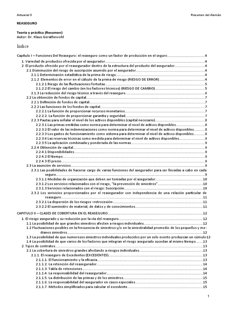 Funciones y Clases de Reaseguro | PDF | Seguro | Reaseguro