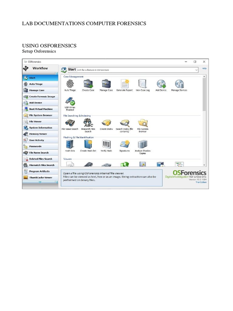 OS FORENSICS-USING OSFORENSICS LAB1 | PDF