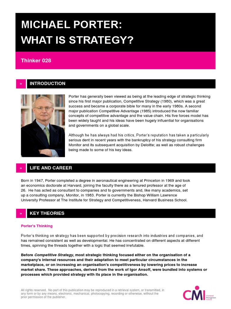 Understanding Porter's Competitive Strategy | PDF | Strategic ...