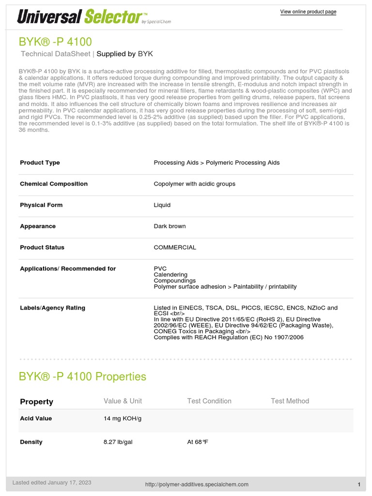 Byk® - P 4100 - Byk | PDF