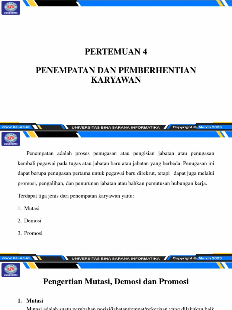 Penempatan dan Pemberhentian Karyawan | PDF | Karier & Perkembangan