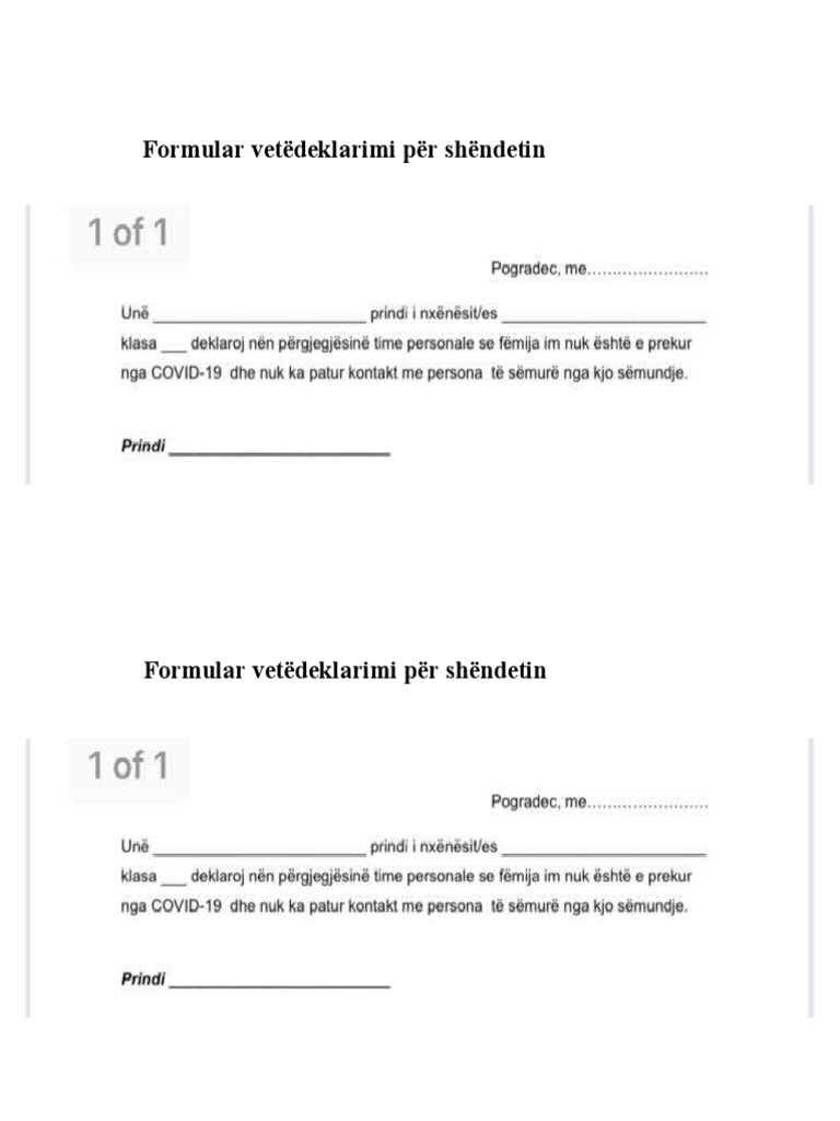 Formular I Thjeshte | PDF