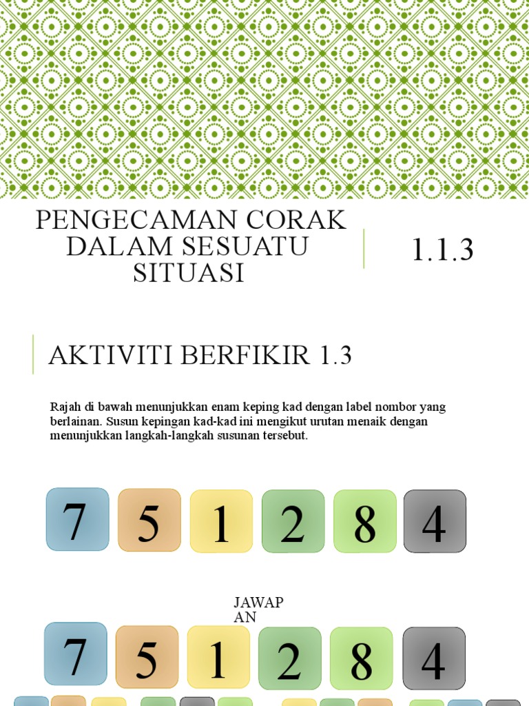 Pengecaman Corak dalam sesuatu situasi ask fORM 1 | PDF