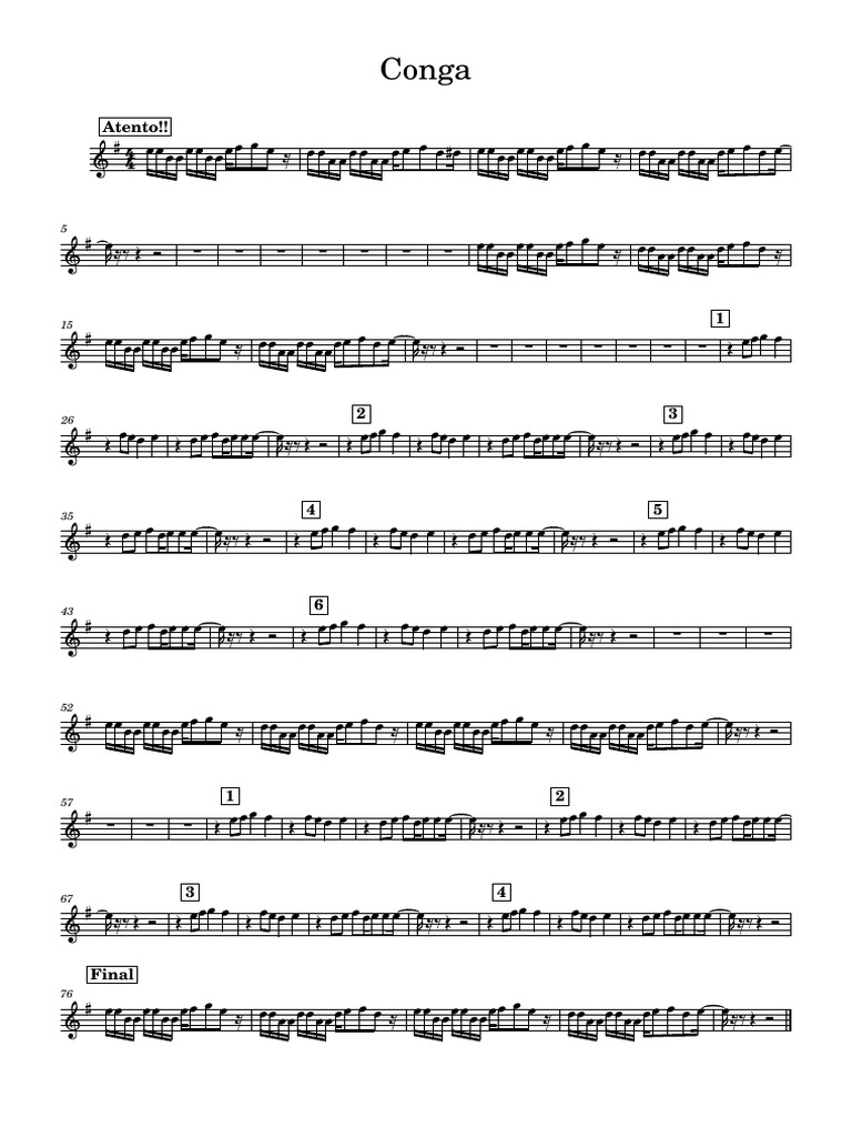 Conga Notation and Scores Guide | PDF