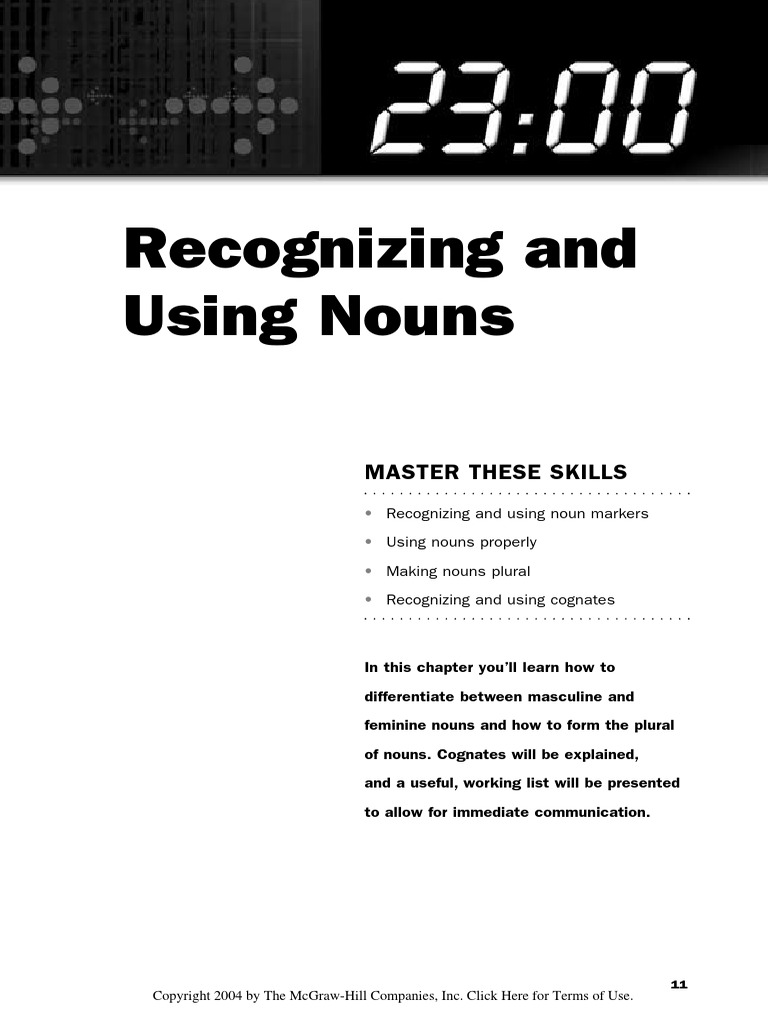 Lesson 1 Recognizing and Using Nouns Compressed | PDF | Grammatical ...