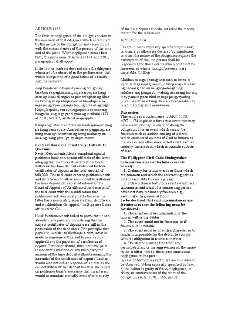 Article 1173 | PDF | Interest | Justice