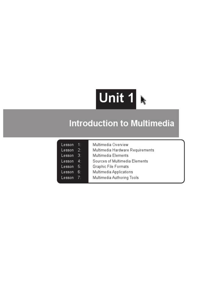 Unit 1: Introduction To Multimedia | PDF | Multimedia | Video
