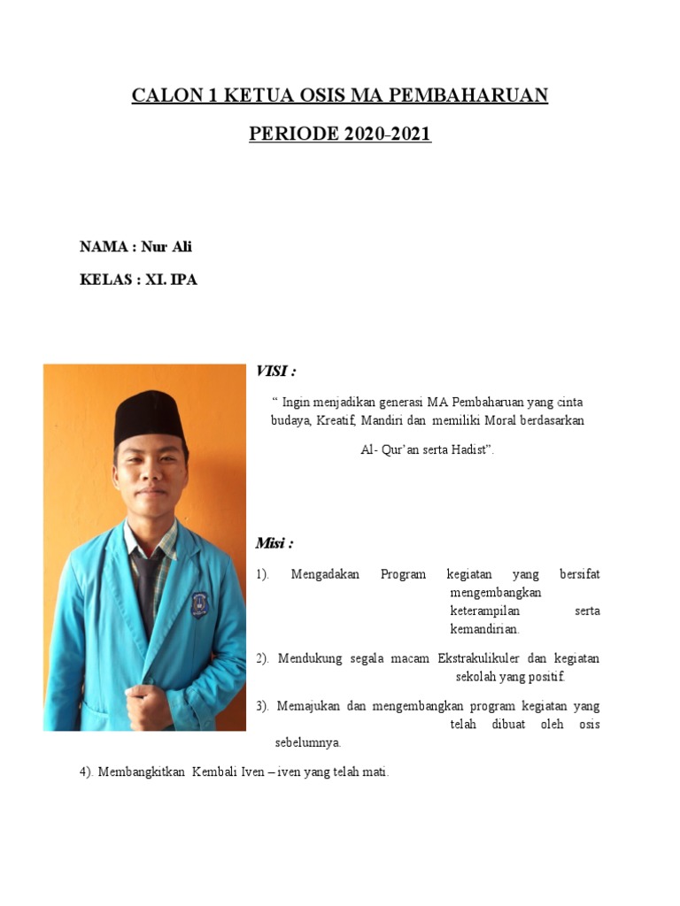 Visi Misi Calon Osis | PDF