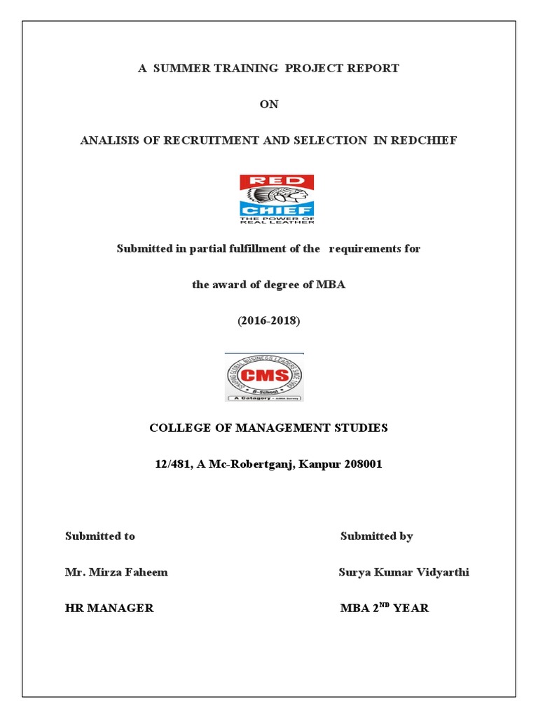 Surya Kumar Report FNF5 | PDF | Retail | Recruitment