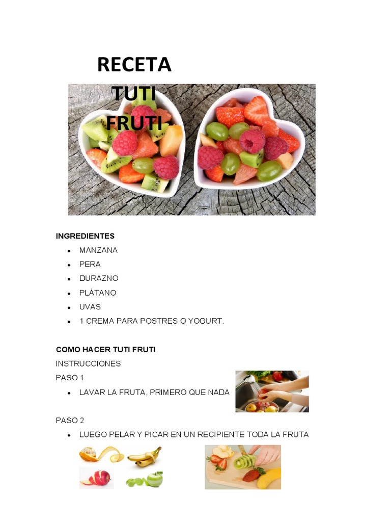 Receta Tuti Fruti | PDF