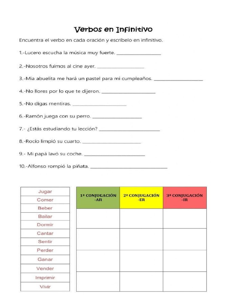 Verbos Actividades | PDF