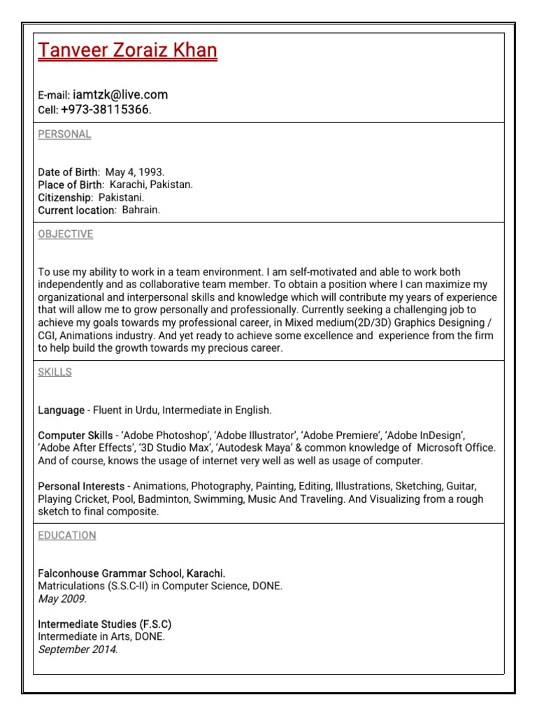 Tanveer Z Khan - CV 2021 | PDF