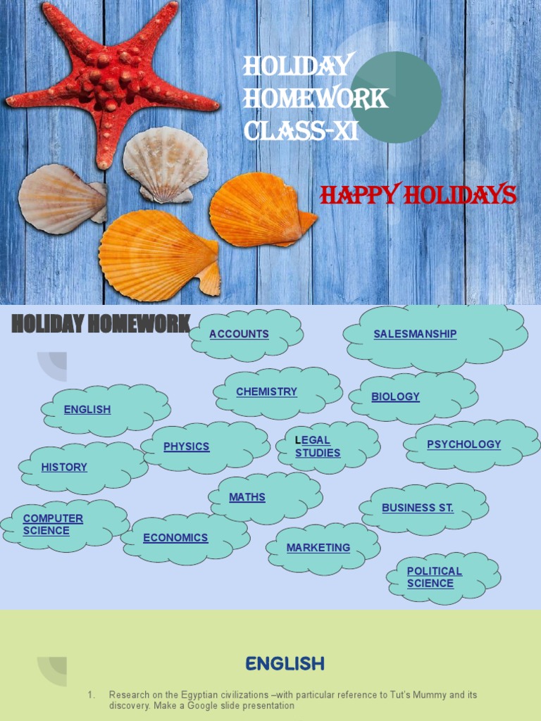 HOLIDAY HOMEWORK-Class - XI | PDF