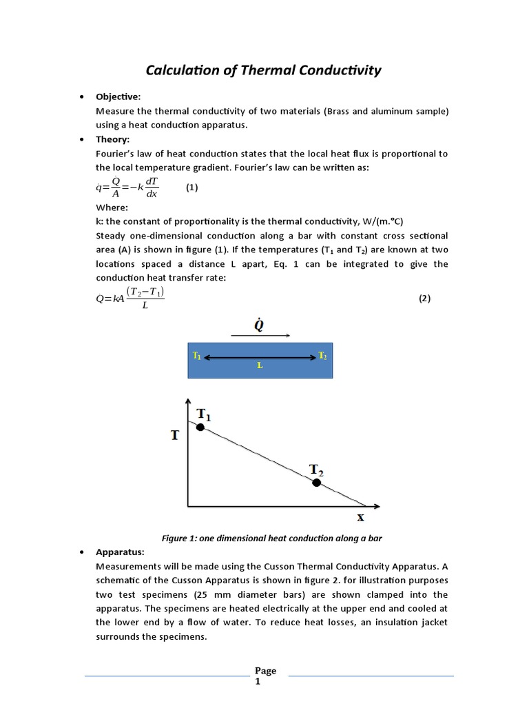 Calculation of Thermal Conductivity | PDF | Thermal Conduction | Heat Transfer