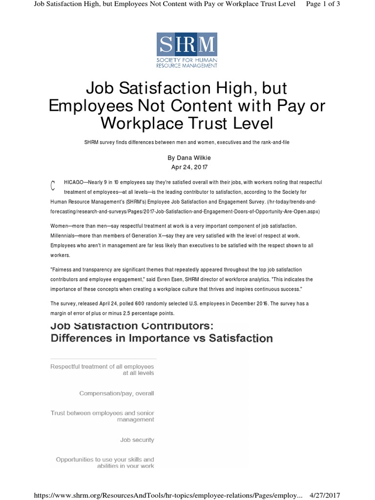 Job Satisfaction | PDF