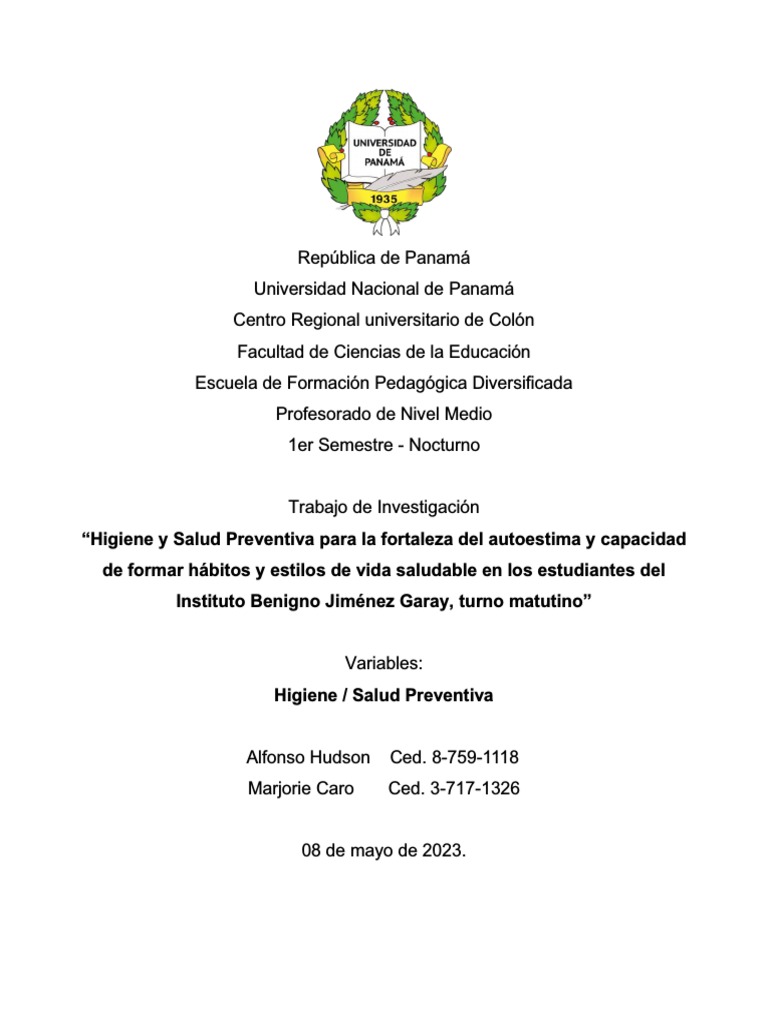 Proyecto 07 05 2023 Dx23 24 Pdf Higiene Las Emociones