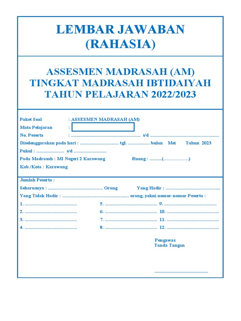 Amplop Lembar Jawaban Ruang 1 | PDF | Karier & Perkembangan | Bisnis