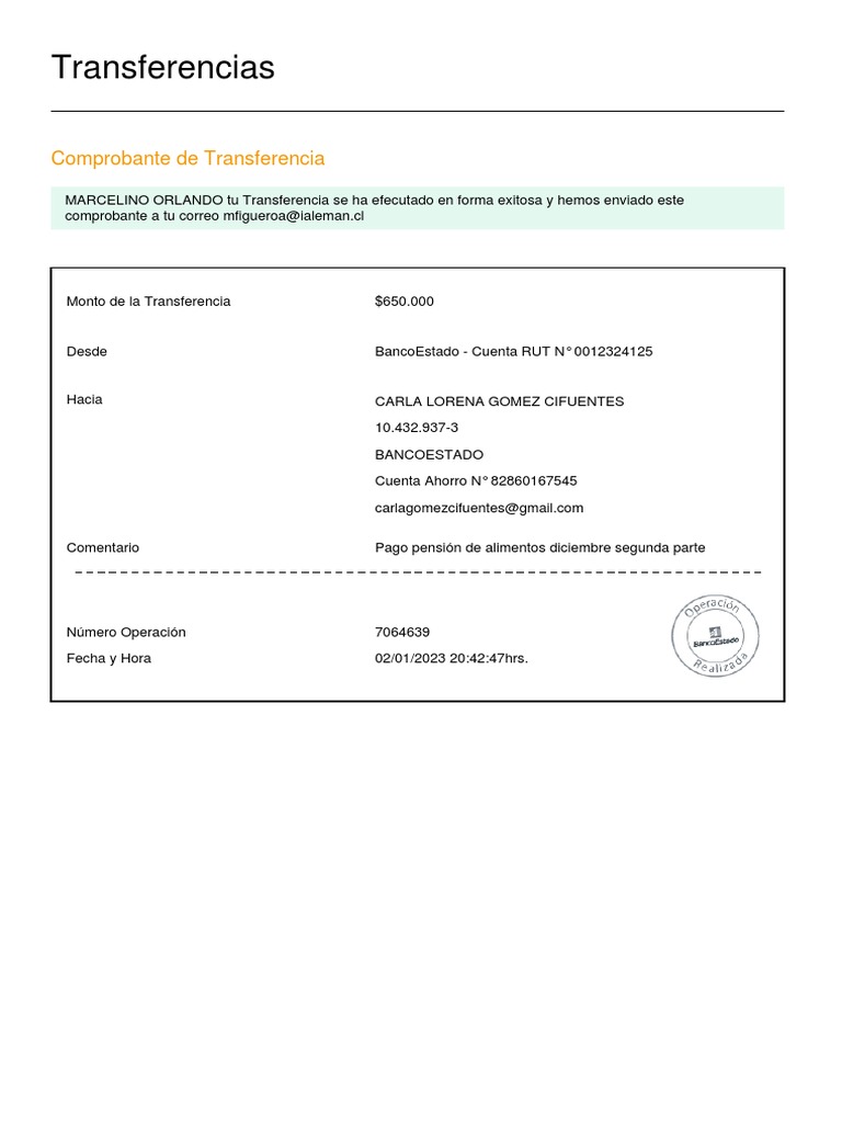 Comprobante Transferencia PDF | PDF