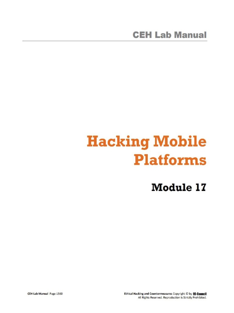 Ceh11 Lab 17 Hacking Mobile Platforms Workbook | PDF