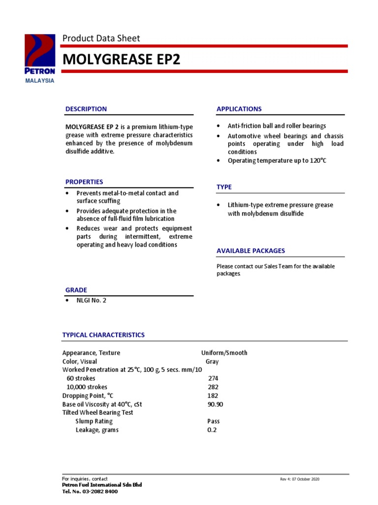 Molygrease EP2-PDS | PDF