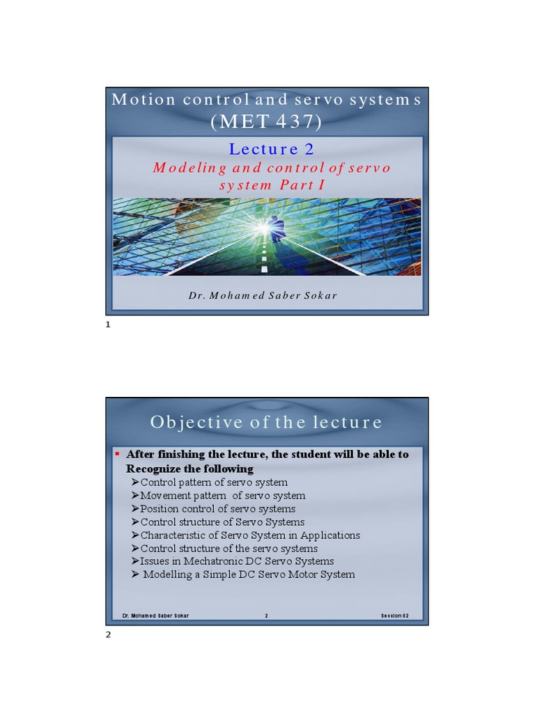 Session02 - MET437-Introduction To Servo Systems (Motion Control) | PDF | Servomechanism ...