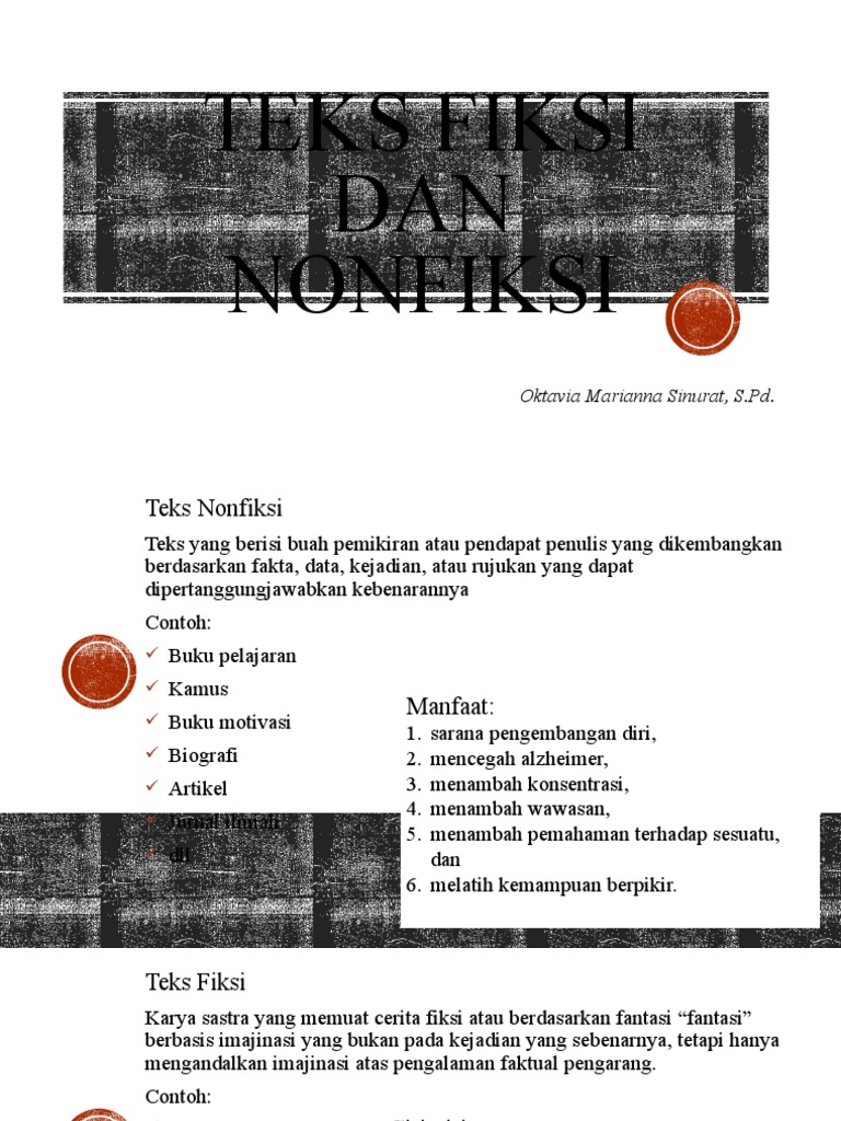 Teks Fiksi Dan Nonfiksi | PDF
