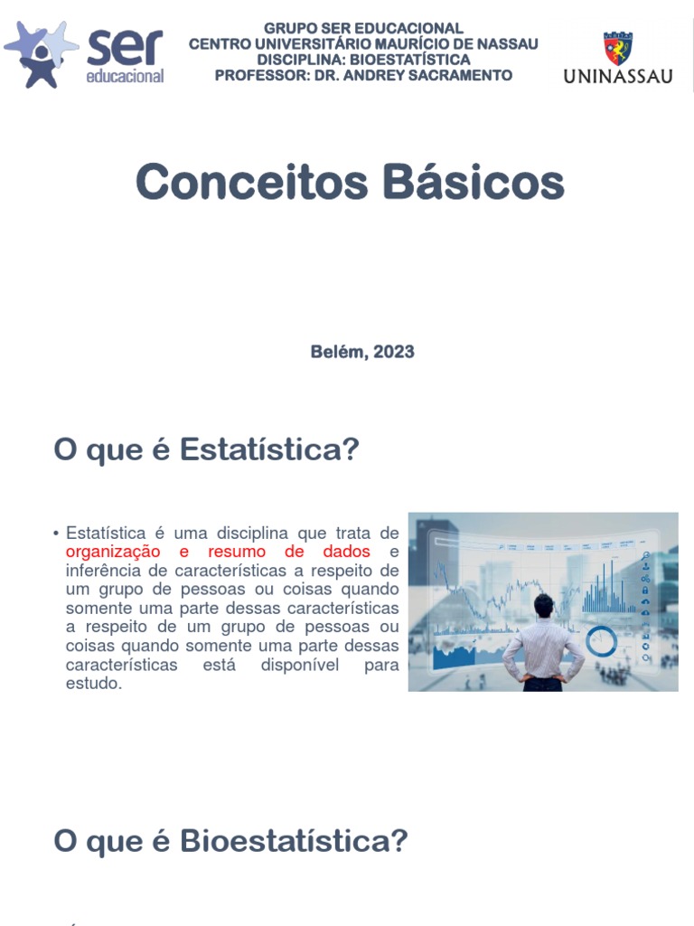 Aula 01 - Bioestatística - Conceitos - Básicos - 2023 | PDF ...