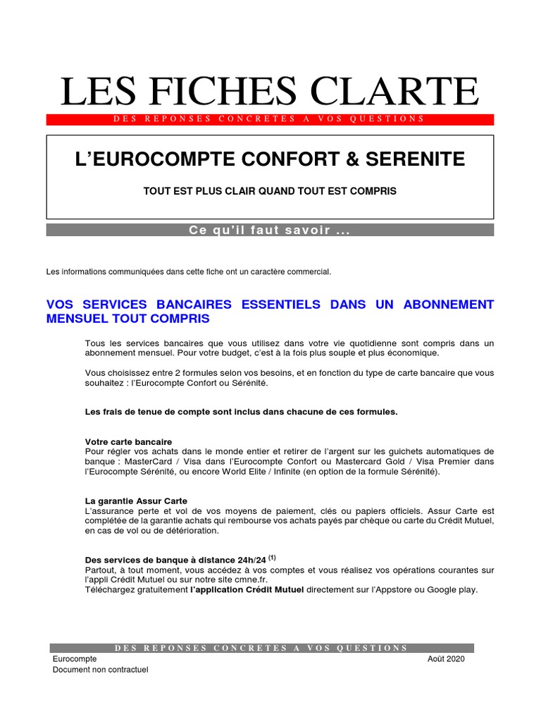Eurocompte Confort | PDF
