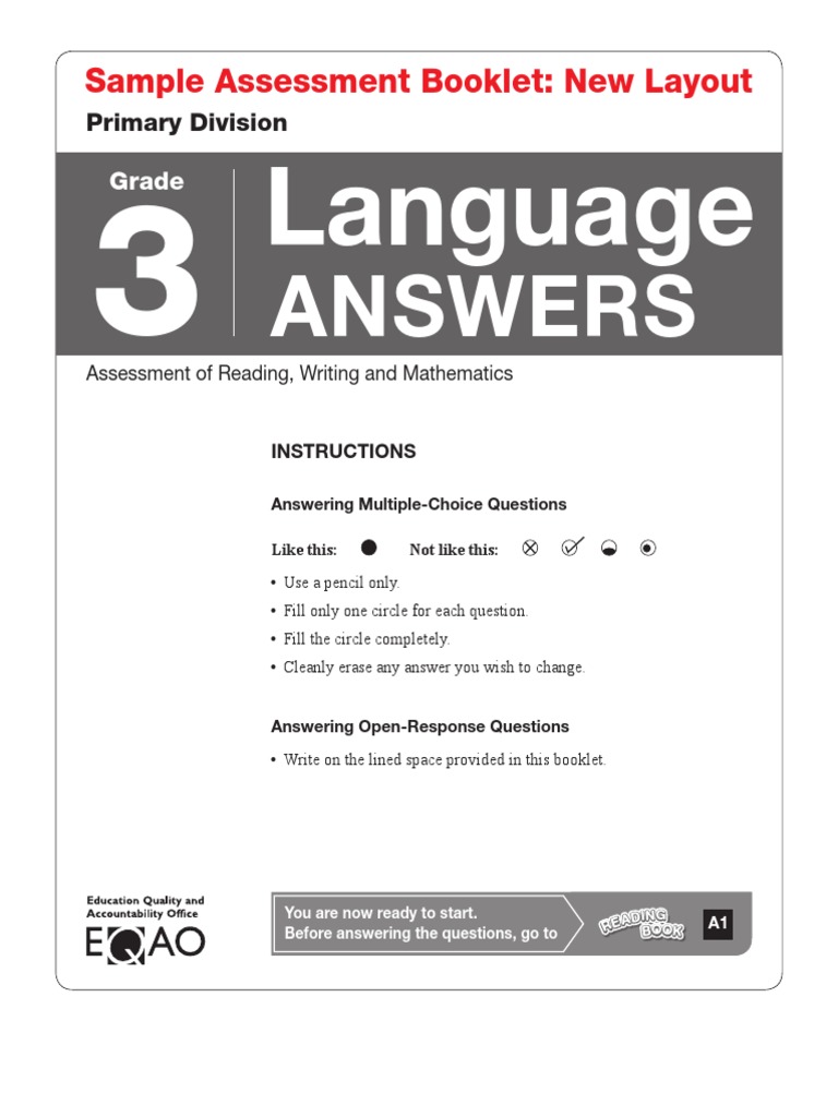 2014-15 Sample Language Answer Booklet | PDF | Owl | Paragraph
