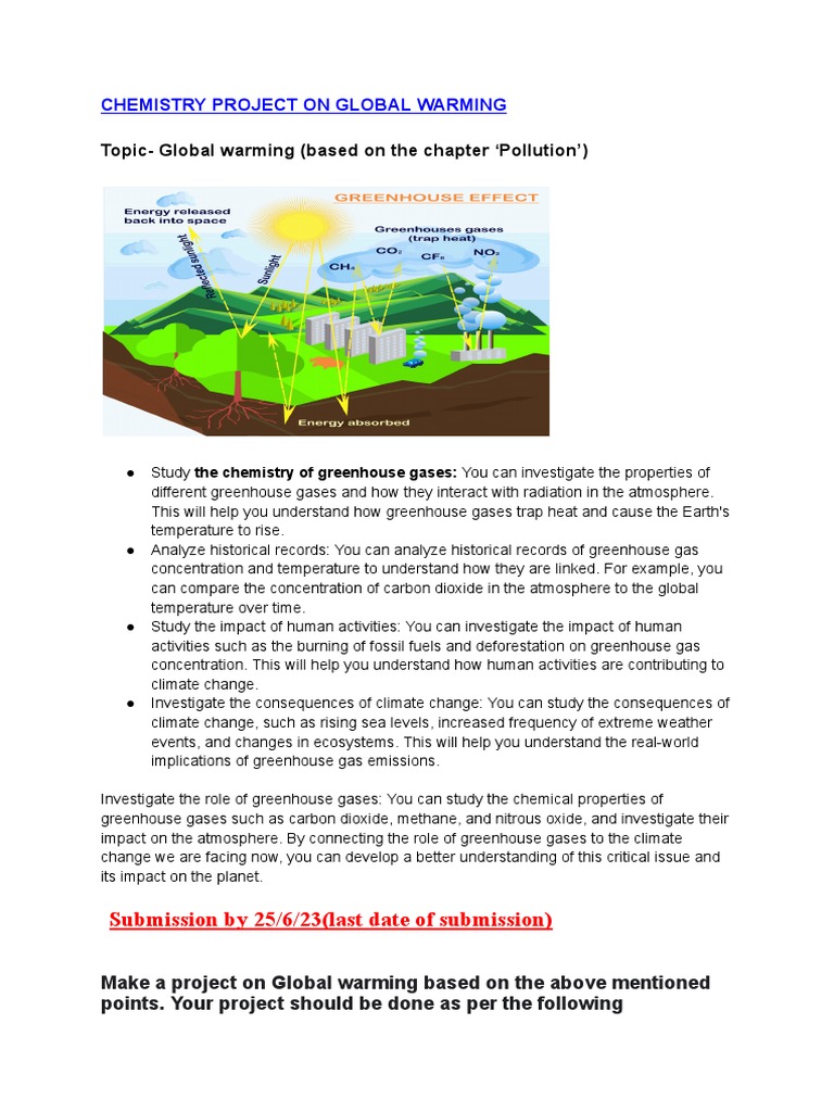 CHEMISTRY PROJECT ON GLOBAL WARMING (Class 9) | PDF | Greenhouse Gas ...