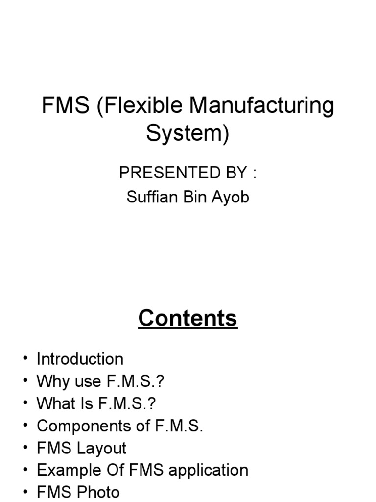 FMS (Flexible Manufacturing System) - Rev1.0 | PDF | Automation ...