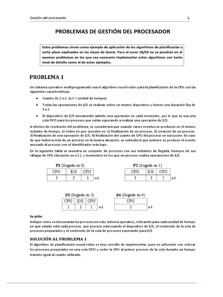 Ejercicios Round Robin + FIFO Resueltos | PDF | Programación (Computación) | De entrada y salida