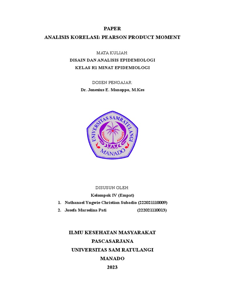 Kelompok 4 (Paper) - Pearson Product Moment | PDF | Multivariate Statistics | Statistical Analysis