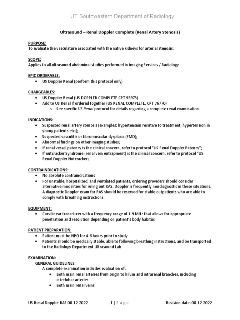 US Renal Doppler Complete | PDF