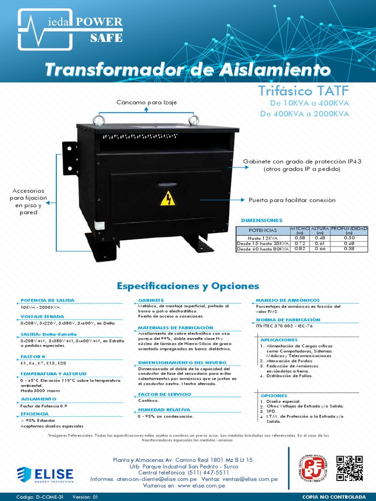 Transformadores Trifásicos 10-2000KVA | PDF | Transformador | Ciencias fisicas
