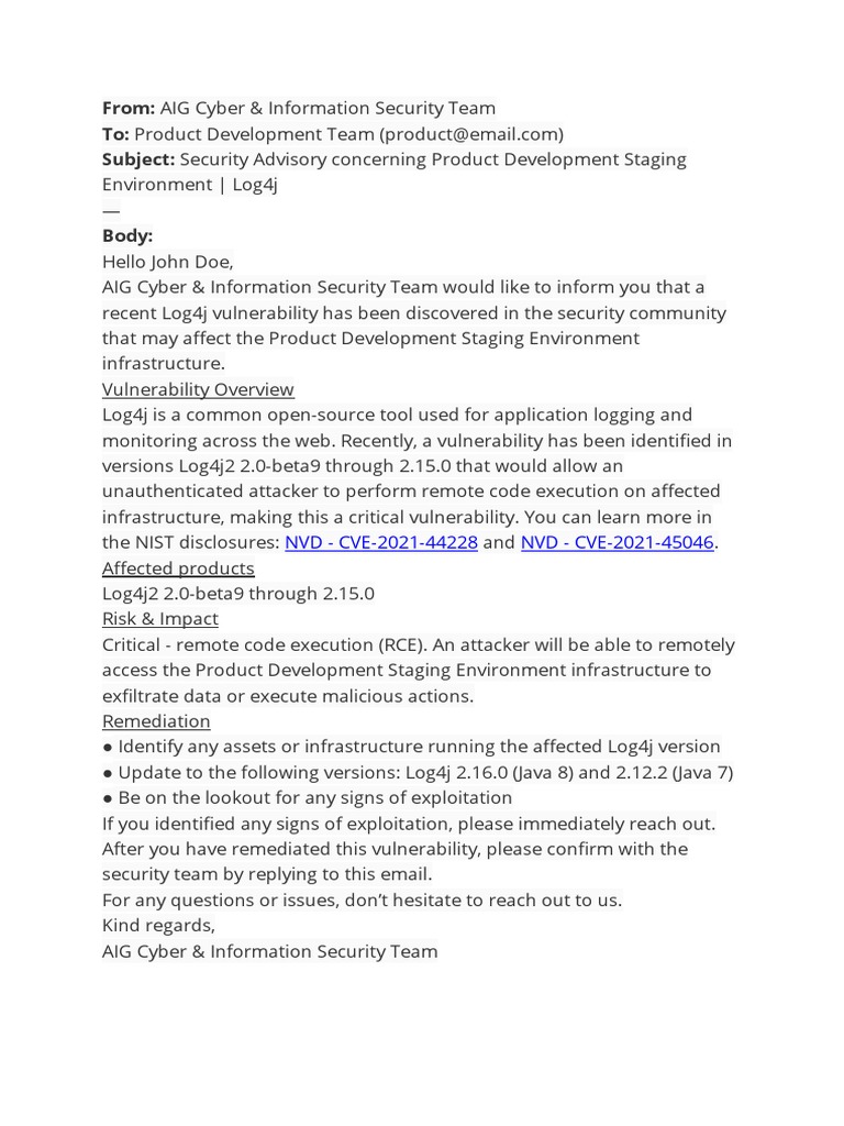 AIG Email Pattern | PDF