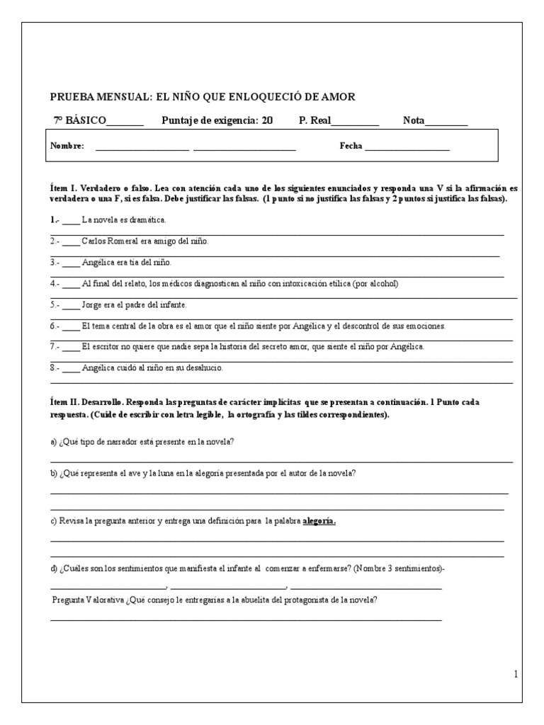 Prueba El Niño Que Enloqueció de Amor 3 | PDF