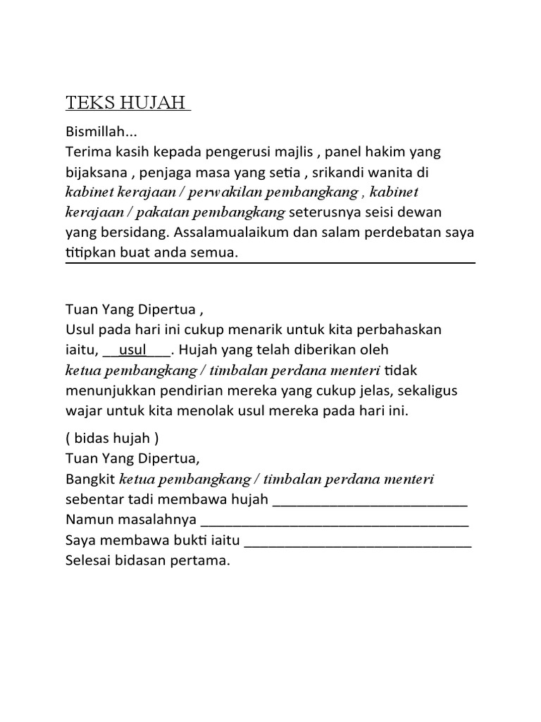 Skrip Debat Perdana Menteri Malaysia | PDF
