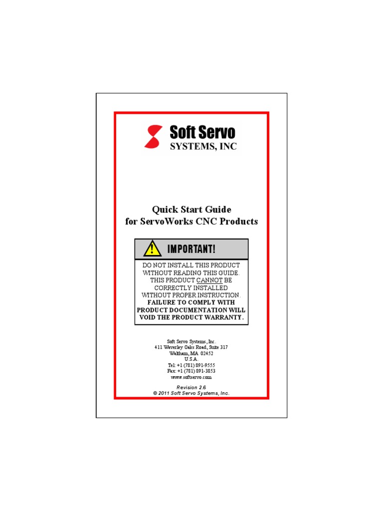 ServoWorks CNC Quick Start Guide | PDF | Programmable Logic Controller | Numerical Control