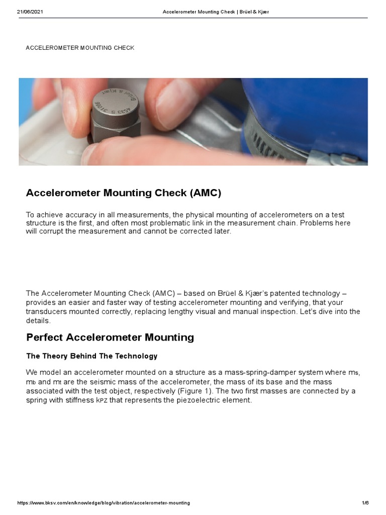 Accelerometer Mounting Check - Brüel & Kjær | PDF | Lagrangian Mechanics | Accelerometer