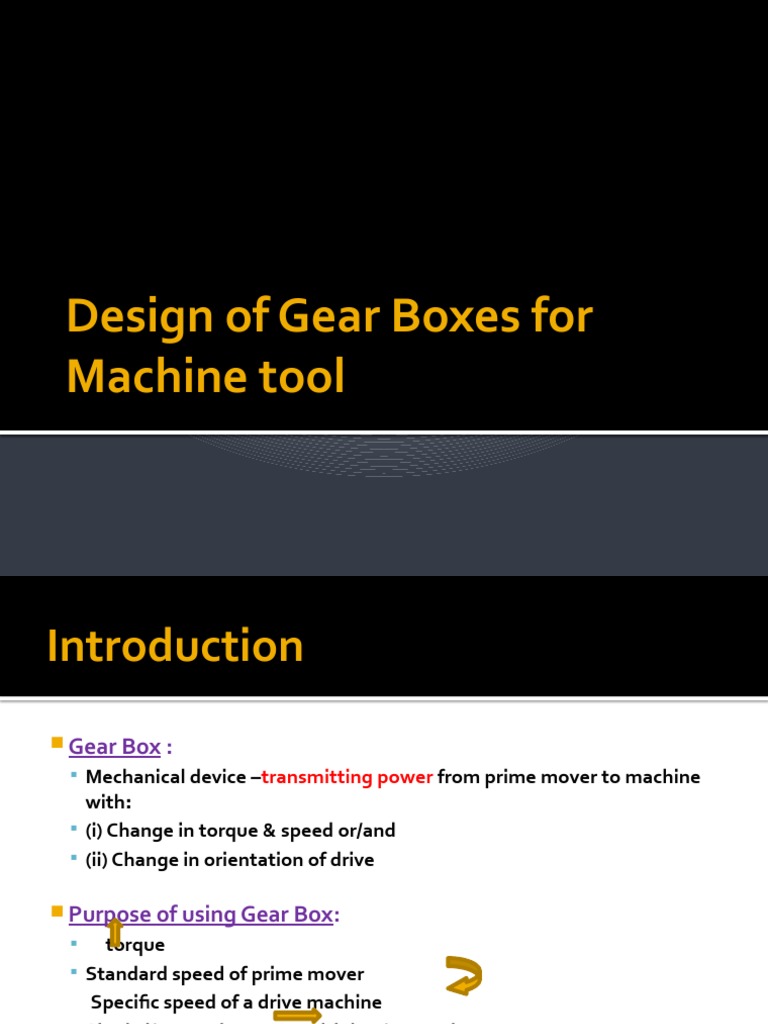 Gearbox Design for Machine Tools | PDF | Gear | Equipment