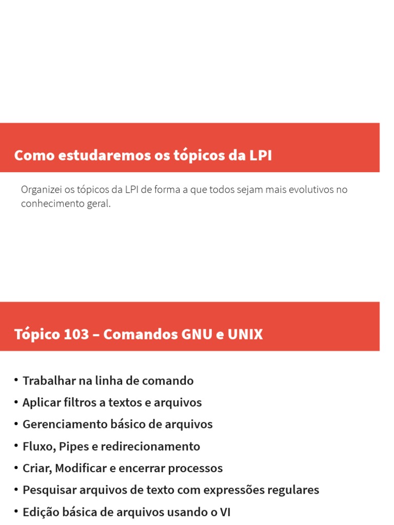 3 Tópico 103 - Comandos Gnu e Unix | PDF