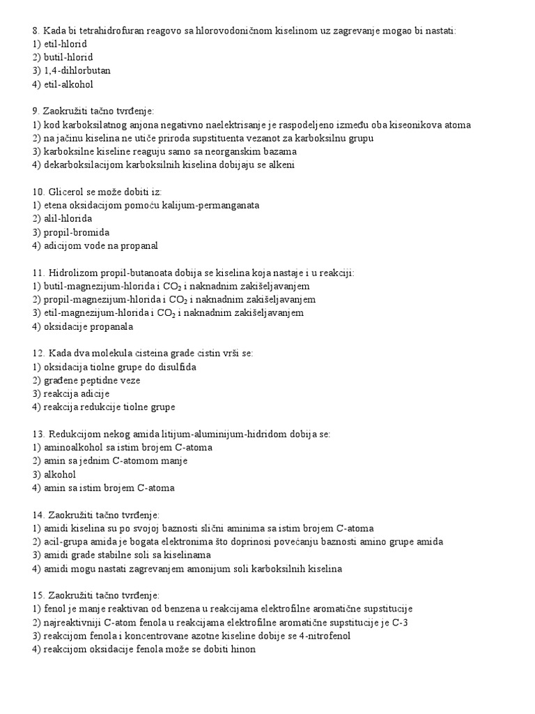 Prijemni Ispiti Farmacija (Hemija I Biologija) | PDF