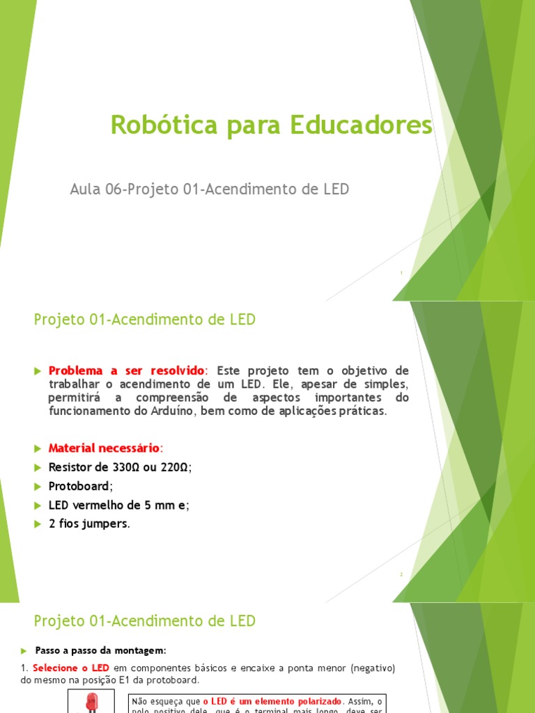 Aula06-Projeto 01-Acendimento de LED2 | Download grátis PDF | Diodo ...