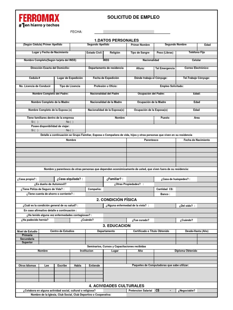 3. Solicitud de Empleo | PDF