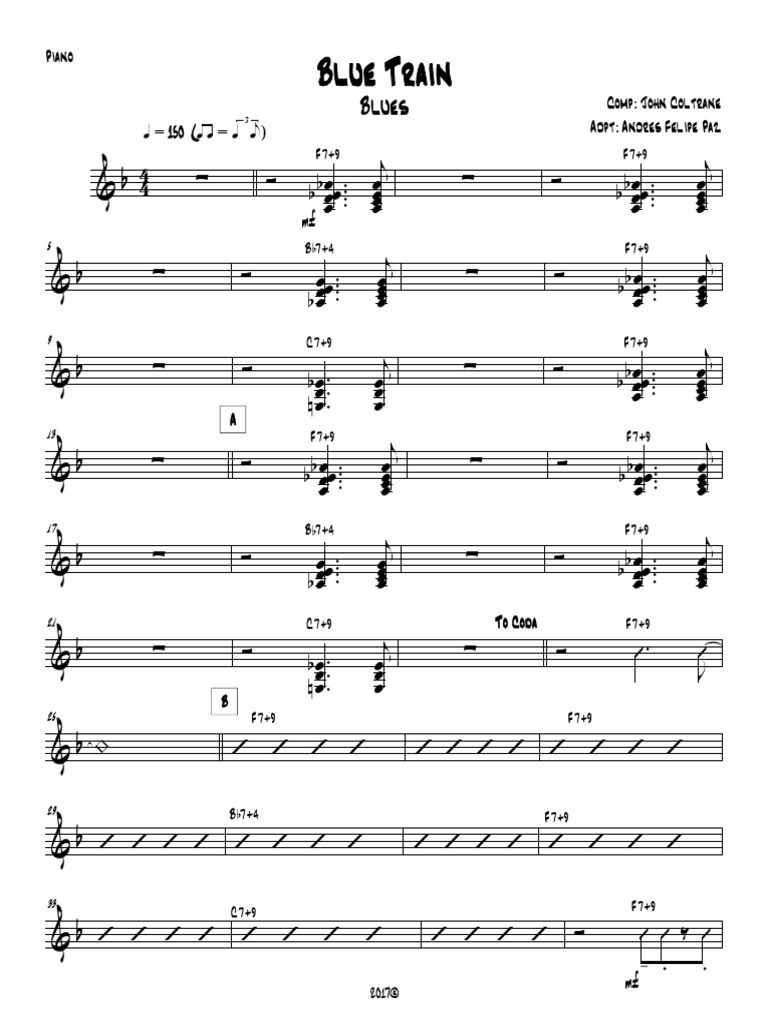 Blue Train Sketch - Piano | PDF