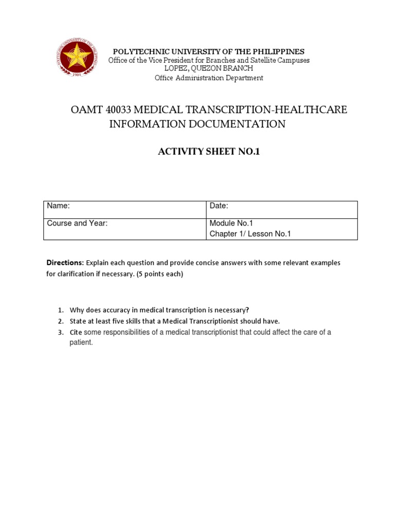 Activity Sheet 1&2 | PDF | Health Care | Medicine