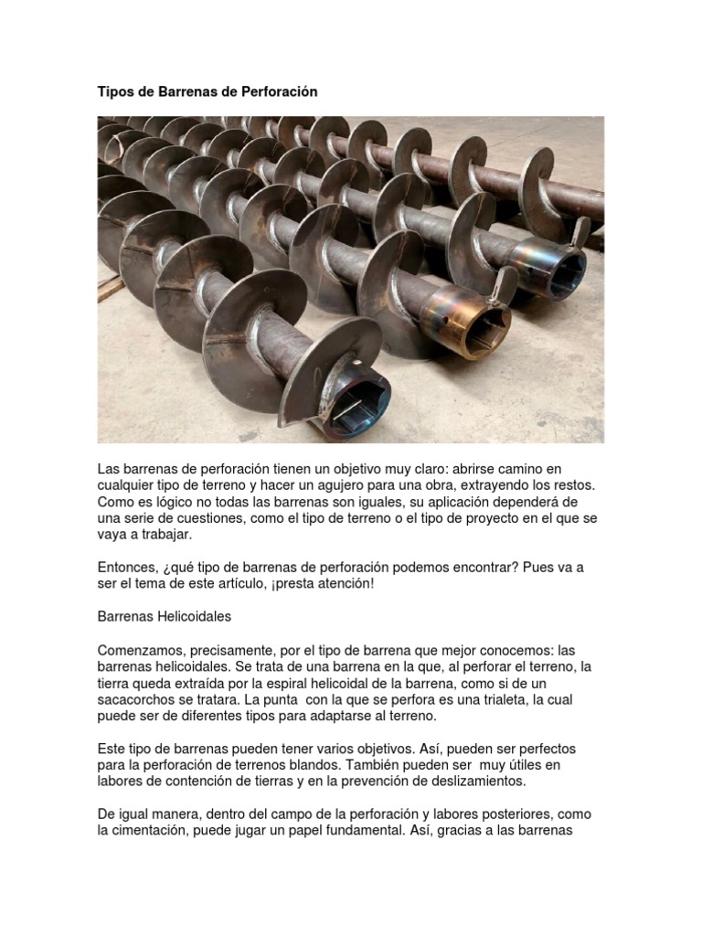 Tipos de Barrenas de Perforación | PDF | Perforación | Diamante
