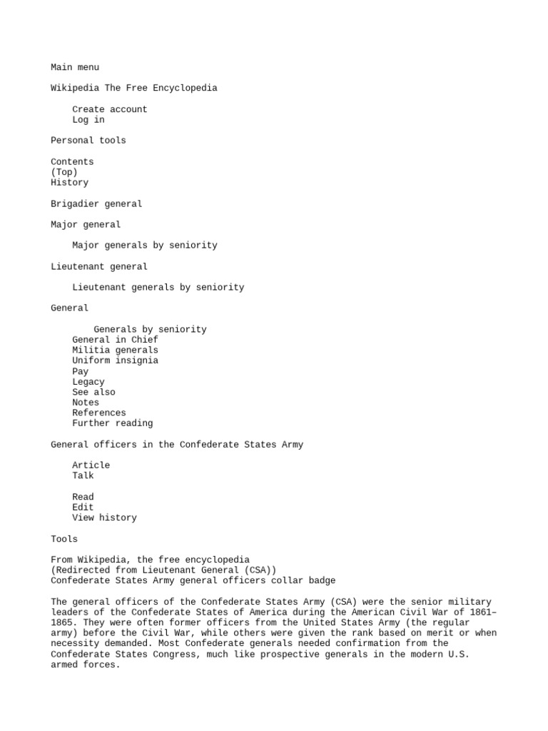 Generals | PDF | General Officers In The Confederate States Army ...