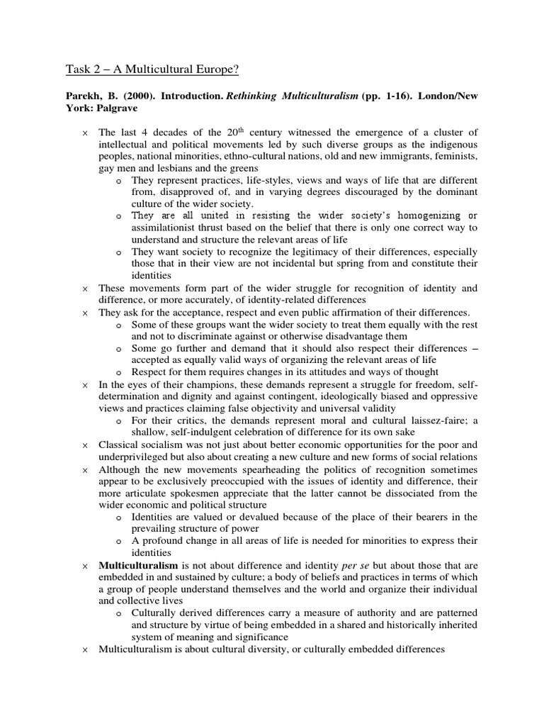 Task 2 | PDF | Multiculturalism | Immigration